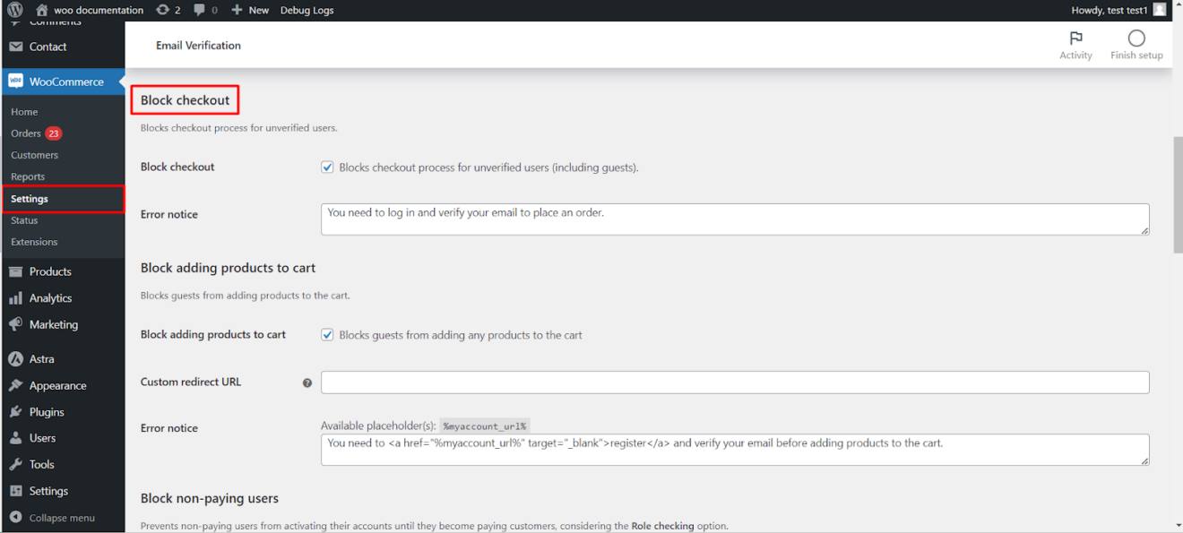 Restricting Checkout and Cart Access for Unverified Users - WPFactory