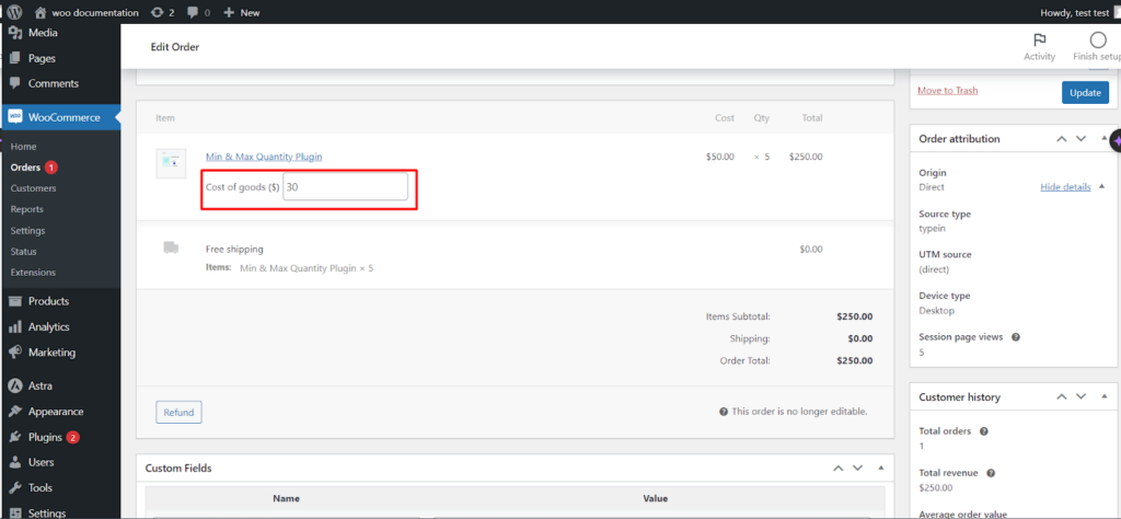Customize Admin Orders List Columns - WPFactory