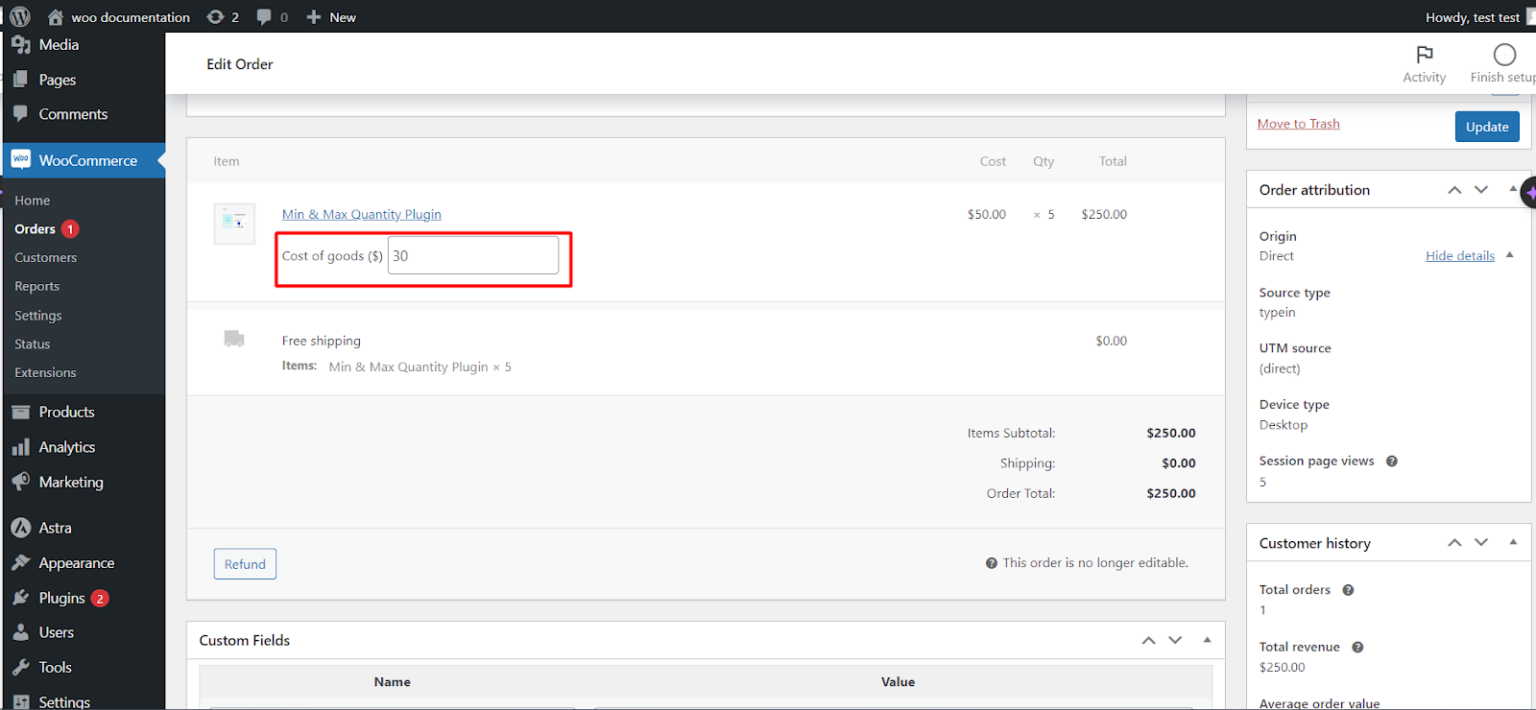 Customize Admin Orders List Columns - WPFactory