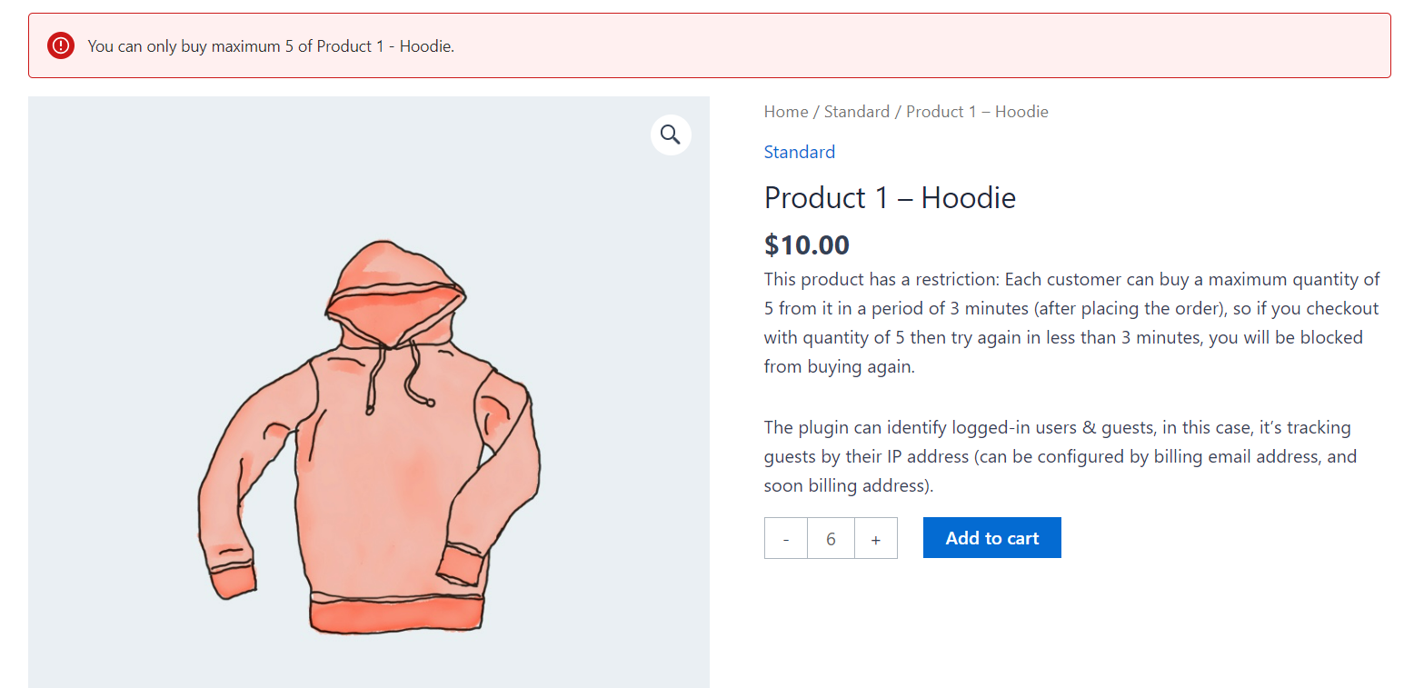 Restrict Maximum Products per User for WooCommerce - WPFactory Plugins