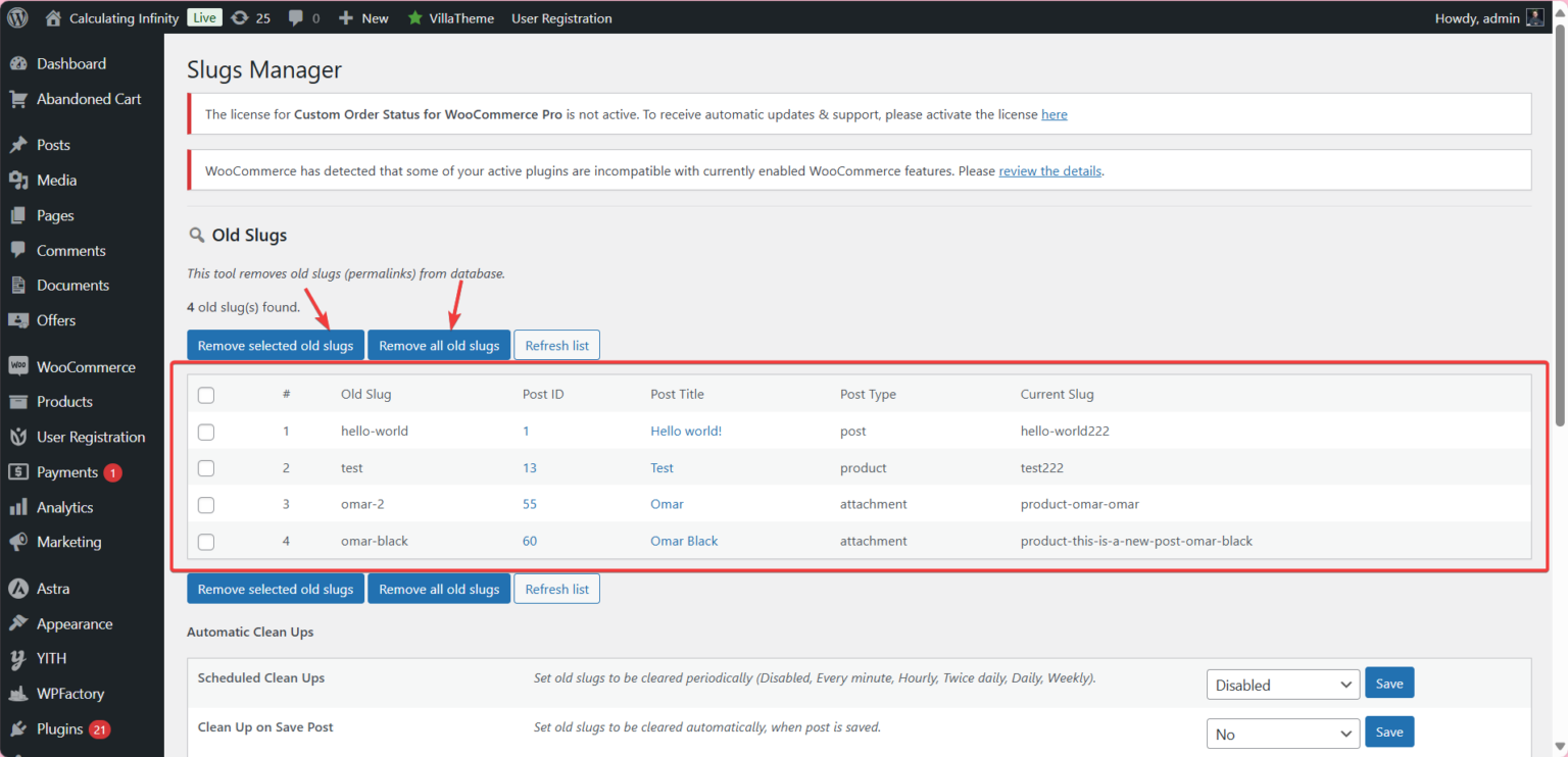 How to Remove Old Slugs from your Website? - WPFactory Plugins