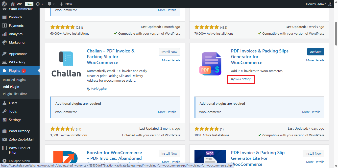 Installation and Activation - WPFactory