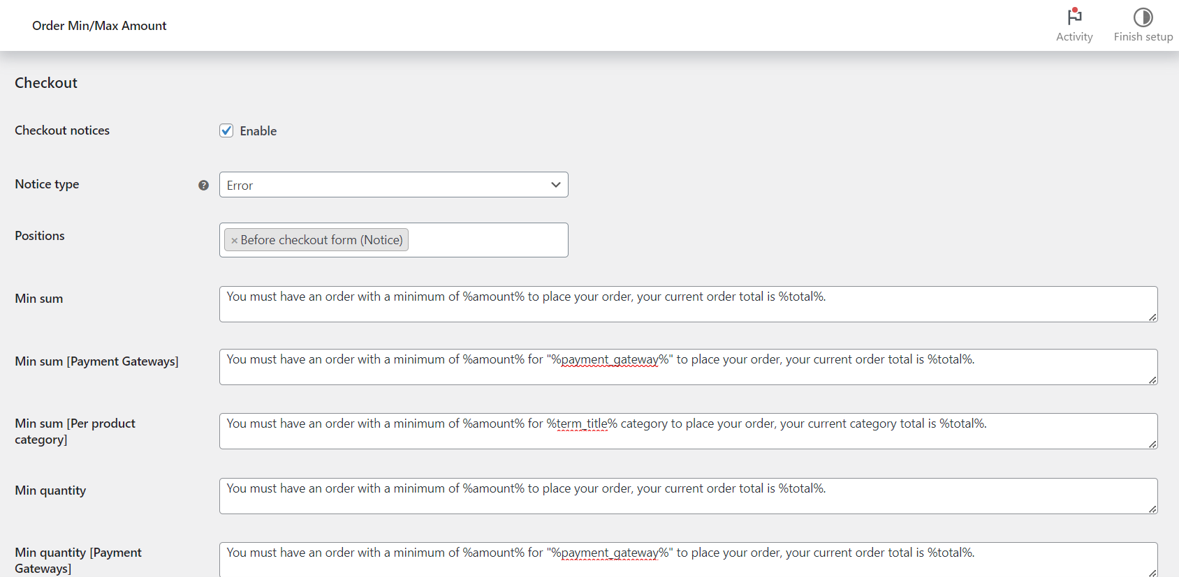 Order Minimummaximum Amount Limits For Woocommerce Plugin Wpfactory