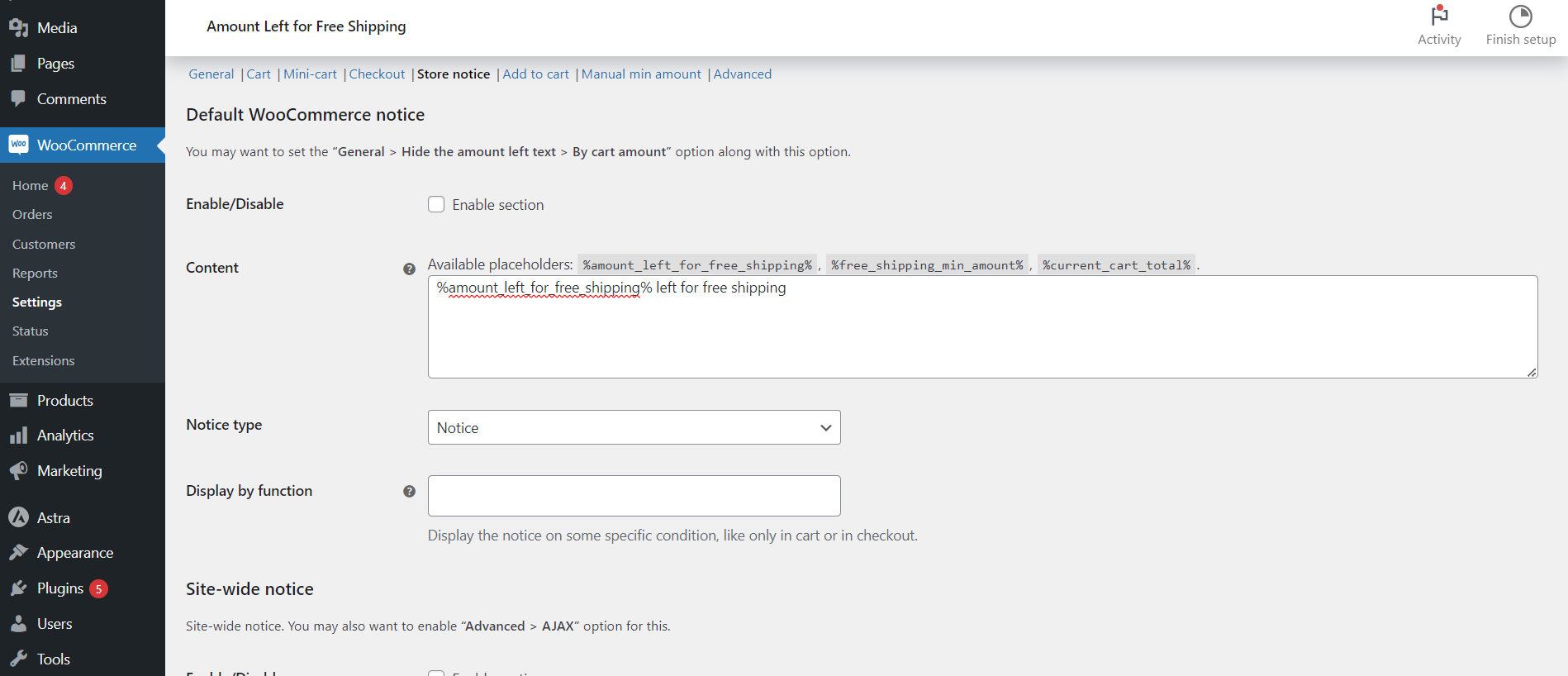 WooCommerce Free Shipping Bar: Amount Left for Free Shipping Plugin - WPFactory Plugins