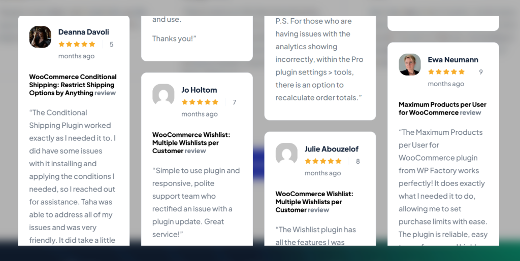 WPFactory Reviews: What Real Users Say About Our WooCommerce Plugins - WPFactory Plugins