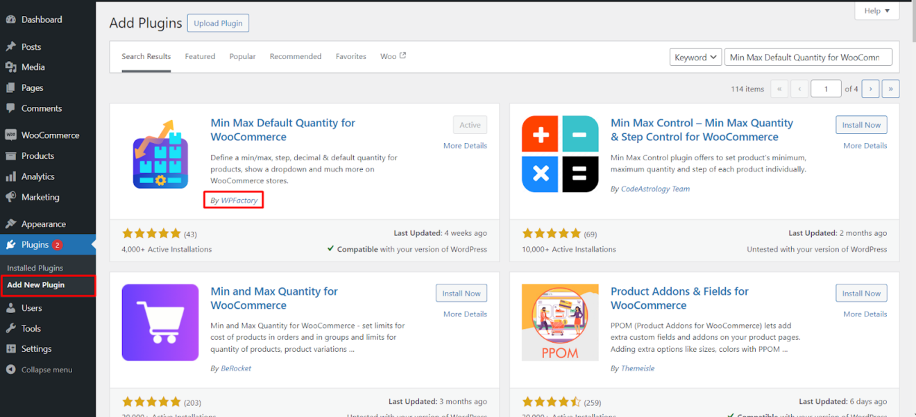 Installing Min Max Default Quantity - WPFactory