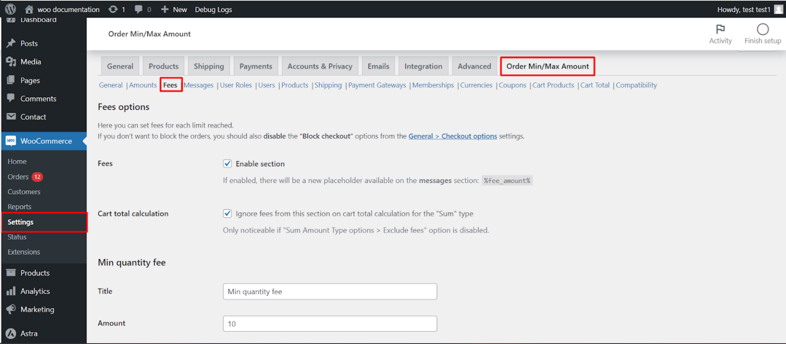 Using Fees with Order Minimum/Maximum Limits - WPFactory